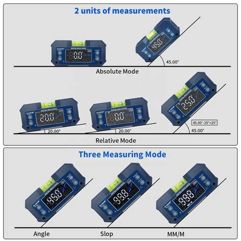 XPR SS MAh Rechargeable Mini Digital Protractor Inclinometer Compact Digital Angle Finder