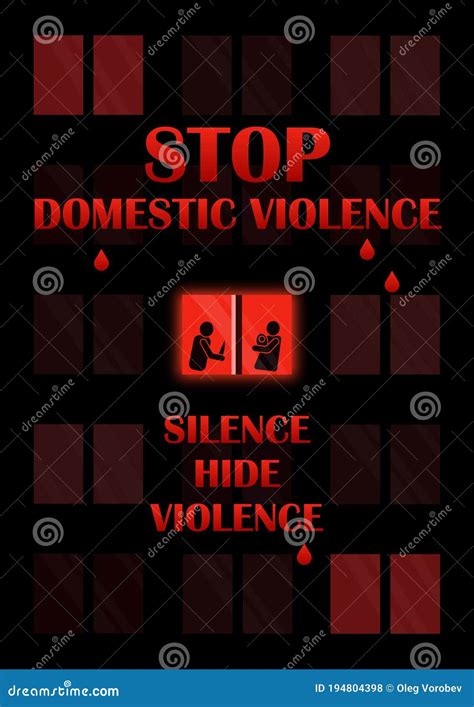 Stop Domestic Violence Poster Stock Vector Illustration Of Protection