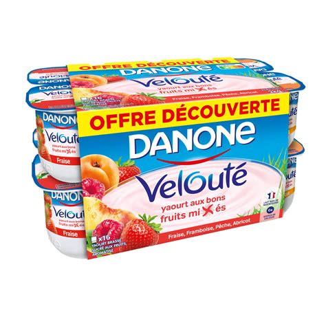 Yaourt aux Fruits Mixés Fraise Framboise Pêche et Abricot DANONE