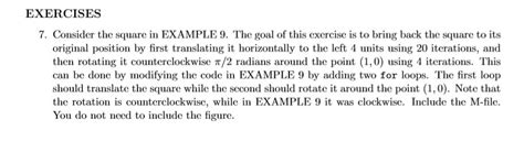 Solved Exercises Consider The Square In Example The Chegg