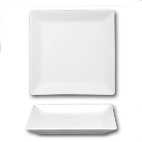 Assiette carrée porcelaine blanche L 27 cm Kimi