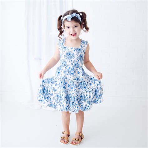 Something Blue Smocked Ruffle Tank Dress Dreamiere