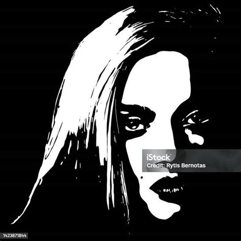 Abstract Beautiful Woman Face Silhouette Illustration Stock