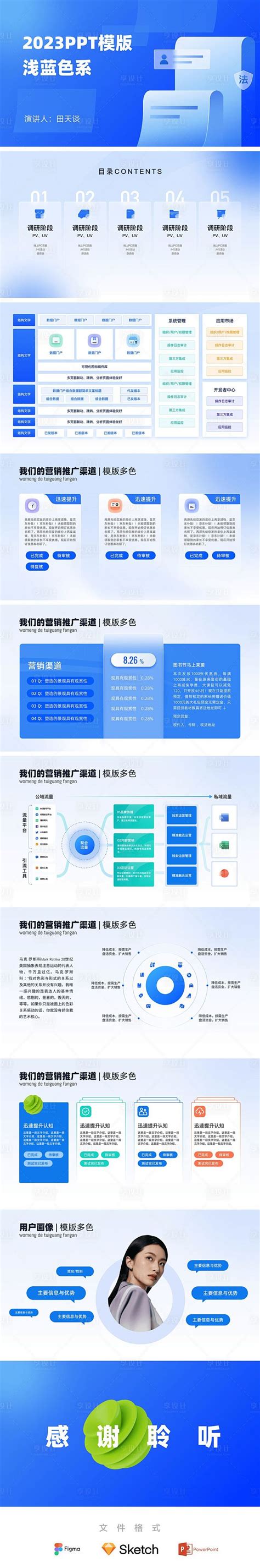 2023年浅蓝色ppt 源文件