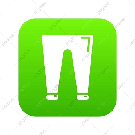 Men Fashion Accesory Pants Icon Green Vector Isolated On White
