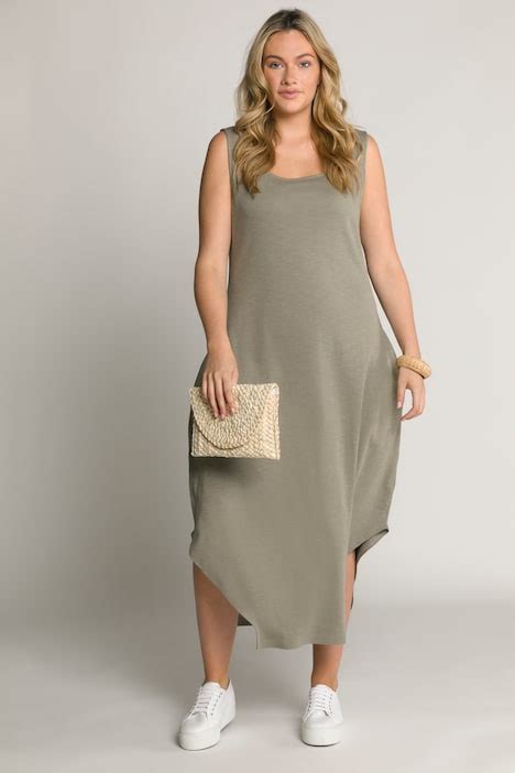 Eco Cotton Rounded Hem Square Neck Tank Dress More Dresses Dresses