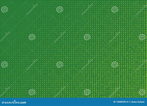 Random Numbers 0 9 Background In A Matrix Style Code Pattern With Digits On Screen Falling