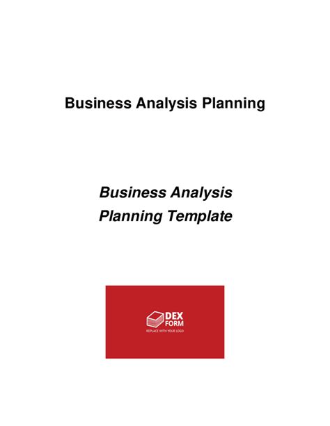 Business Analysis Planning Template In Word And Pdf Formats
