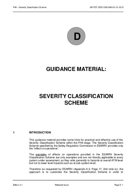 Fha V2 0 Chapter 3 Guidance D Severity Classification Scheme Fha V2 0 Chapter 3 Guidance D Severity Classification Scheme