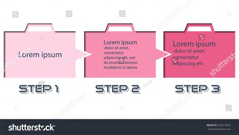 Three Steps Infographics Template Data Visualization Stock Vector