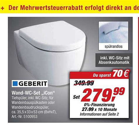 Geberit Wand Wc Set „icon” Angebot Bei Toom Baumarkt 1prospekte De
