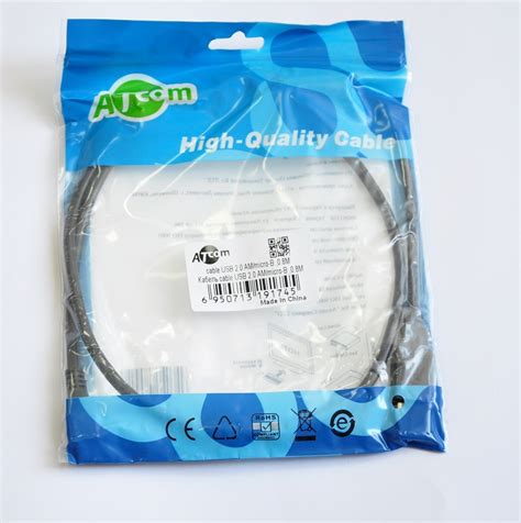 Кабель Usb 2 0 Am Micro Usb 5 Pin 0 8м з феритом Atcom Nokia 6700 Etc Atcom Ua