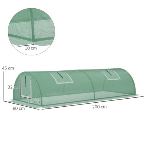 Foliengew Chshaus Mit Mesh Fenster Pe Folie Gr N X X Cm