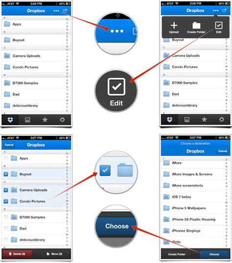 How To Delete Or Move Multiple Folders At Once With Dropbox For Ios Imore