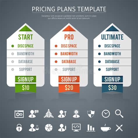Pricing Plan Stock Vector Illustration Of Hosting Financial 19110370