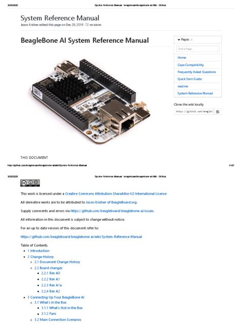 System Reference Manual Beagleboard Beaglebone Ai Wiki Github Pdf