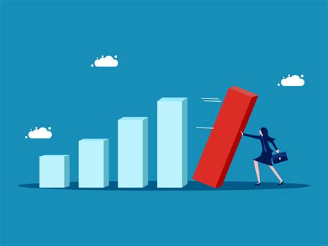Businessman Pushes Bar Graph To Grow 41149010 Vector Art At Vecteezy