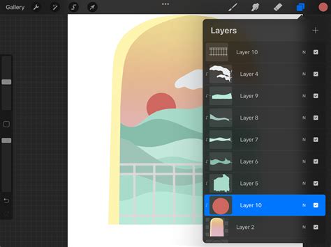 Create A Sea View Scene Using Procreate Creative Fabrica
