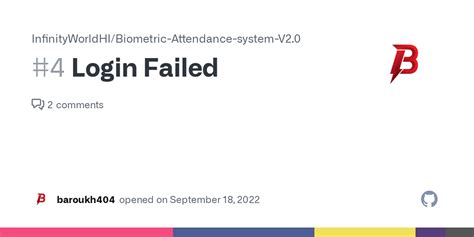 login failed · issue 4 · infinityworldhi biometric attendance system
