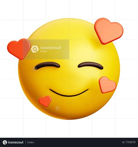 Smiling Face With Hearts And Closed Eyes Emoji 3d Icon Download In Png
