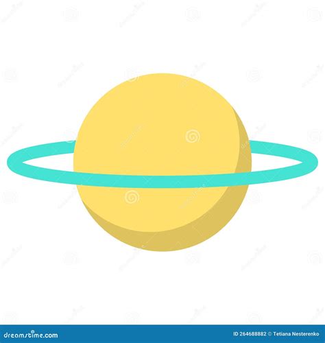 Saturn Planet With Ring Around Brochure Element Design Stock Vector