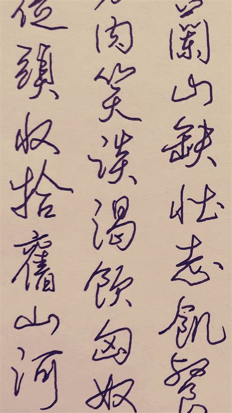 胡维平硬笔书法 草书岳飞满江红写怀 搜狐大视野 搜狐新闻