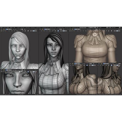 Jual Blender 3D - Caitlyn Character Creation in Blender 3D Blender ...