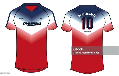 스포츠 저지 티셔츠 디자인 컨셉 벡터 템플릿 셰브론 스트라이프 V 넥 라글란 슬리브 풋볼 저지 컨셉으로 축구 크리켓 배구 럭비 배드민턴 유니폼 0명에 대한 스톡 벡터 아트