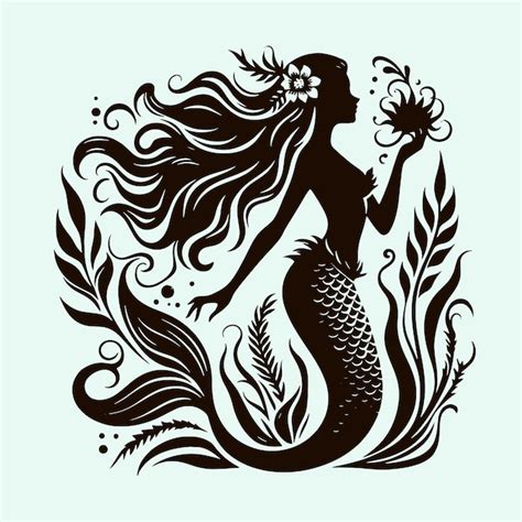 Silhouette Art Mermaid On A Rock Stencil Print Impressive And Visual