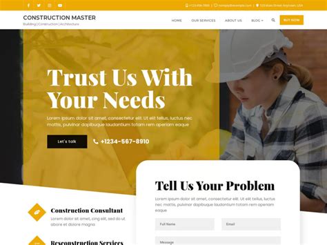 Best Free Real Estate Wordpress Theme Construction Master