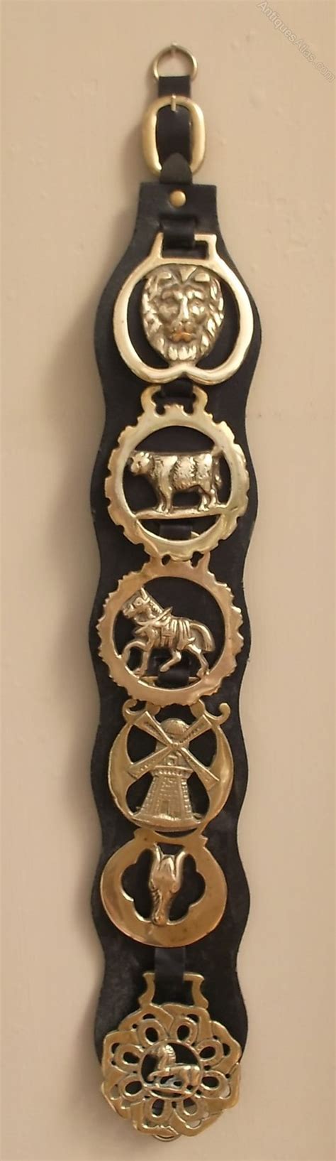 Antiques Atlas Vintage Horse Brasses On Faux Leather Martingale