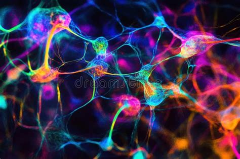 Colorful Neural Network Cells Illustrating Connections In A Vibrant Abstract Representation