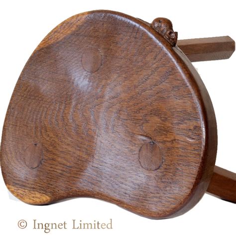 Robert Mouseman Thompson Vintage Oak Calf Stool Ingnet