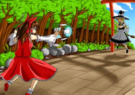 Touhou Reimu Vs Marisa By Jeffriart On Deviantart
