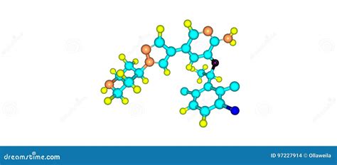 Crizotinib Molecular Structure Isolated On White Stock Illustration