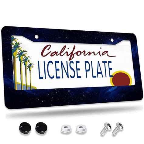 1 Pcs Cosmic Nebula License Plate Frame License Plate Cover For Car