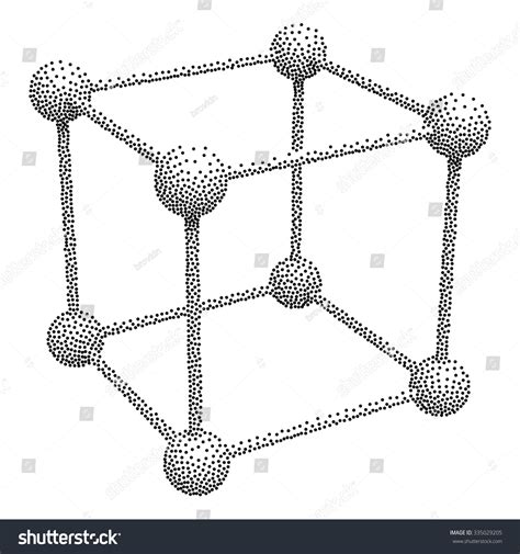 Wireframe Mesh Dotwork Cube Connected Spheres Stock Vector Royalty Free 335029205 Shutterstock