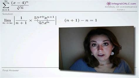 Interval Of Convergence Example 2 Kristakingmath Youtube