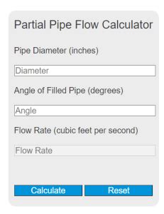 Partial Pipe Flow Calculator Calculator Academy
