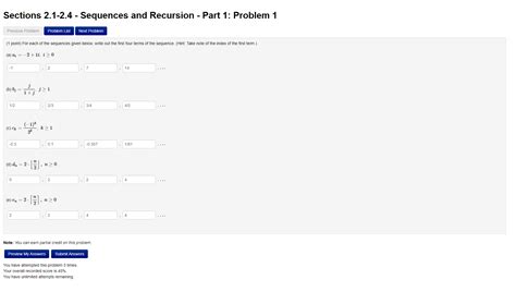 Solved Sections Sequences And Recursion Part Chegg