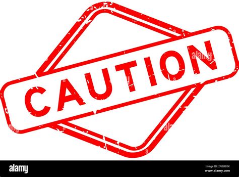 Grunge Red Caution Word Rubber Seal Stamp On White Background Stock Vector Image Art Alamy