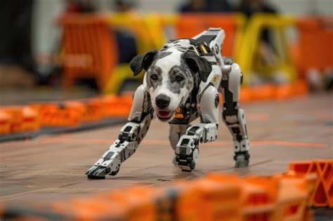 Premium Photo Robotic Dog Fitted With Advanced Augmented Reality