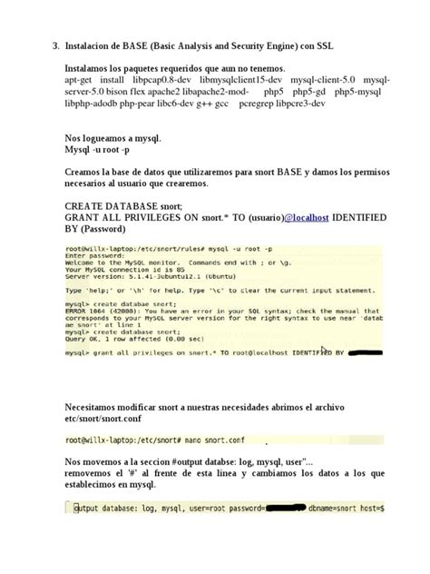 Instalacion De Base Basic Analysis And Security Engine Con Ssl Pdf Mi Sql Archivo De