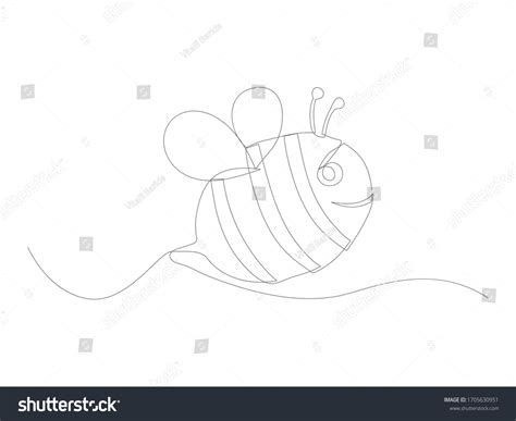 Continuous Line Art Bee Hand Drawn Stock Vector Royalty Free Shutterstock