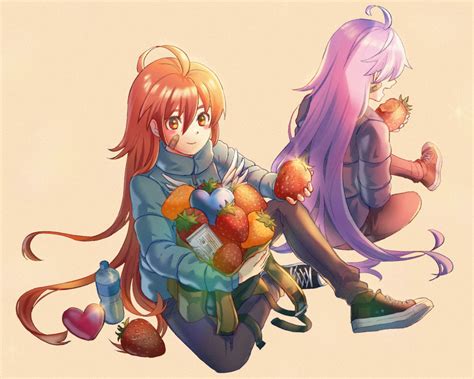 Safebooru 2girls Ahoge Badeline Bandaid Bandaid On Face Bottle Celeste Video Game Coat Dark