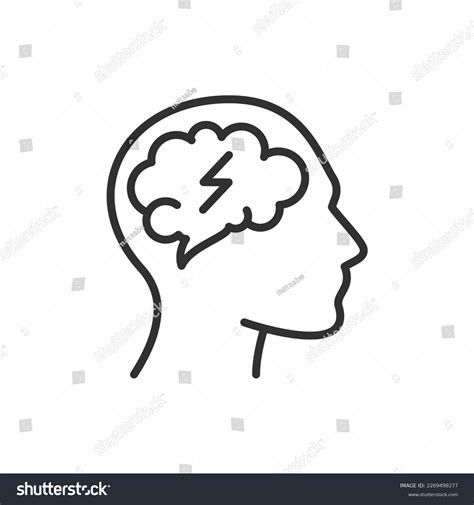 Brain Activity Linear Icon Lightning Brain Stock Vector Royalty Free 2269498277 Shutterstock