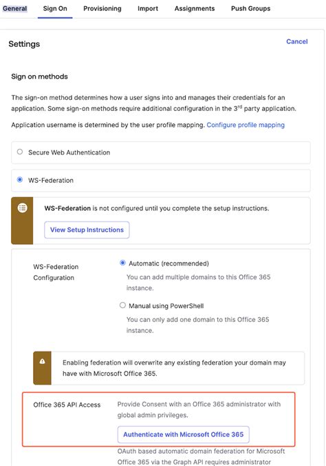 Update Office 365 Single Sign On Applications With Automatic Configuration To Support Microsoft
