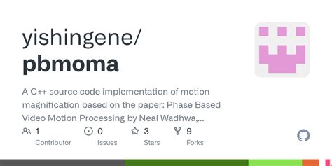 GitHub Yishingene Pbmoma A C Source Code Implementation Of Motion Magnification Based On