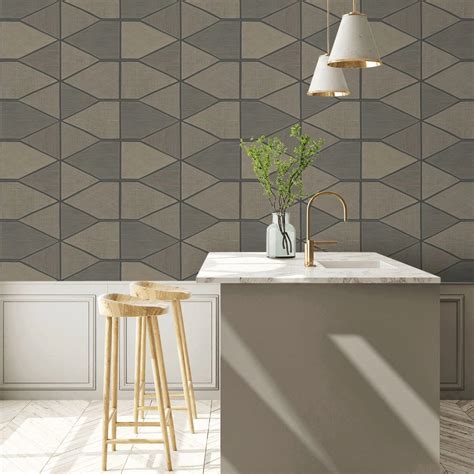 Modern design tapéta antracit alapon geometrikus mintával Tapéta Trend Tapétabolt