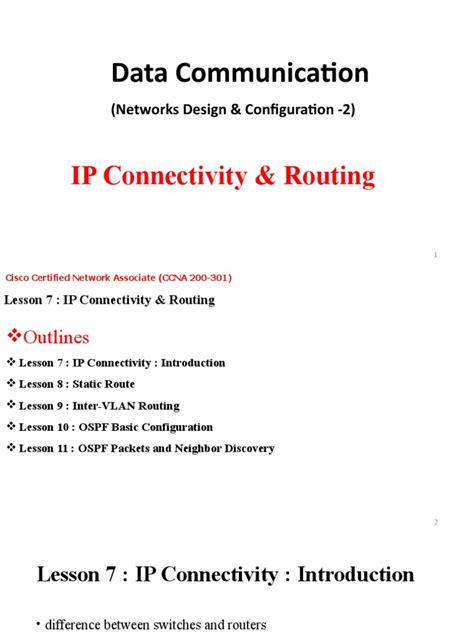 Network Design 2 Ip Connectivity And Routing Protocol Pdf Ip
